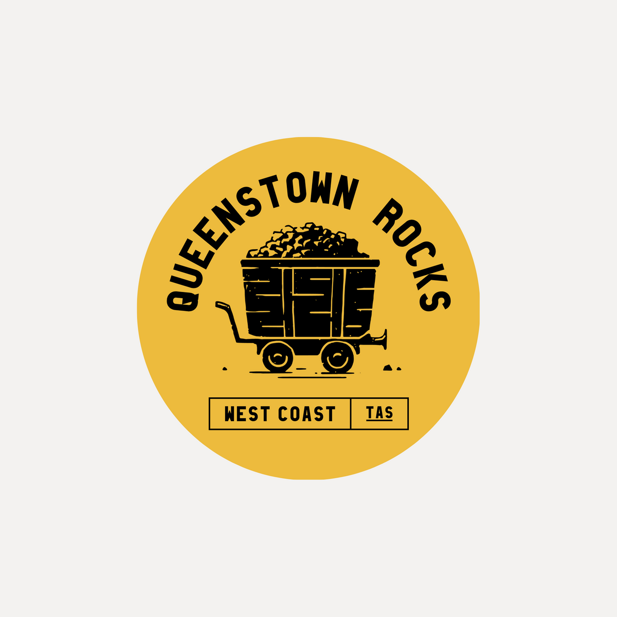 Queenstown Rocks sticker – West Coast Tas